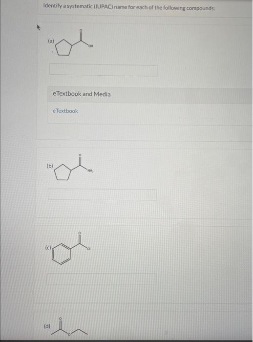Solved Identify a systematic (IUPAC) name for each of the | Chegg.com