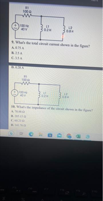 9. What's the total circuit current shown in the | Chegg.com