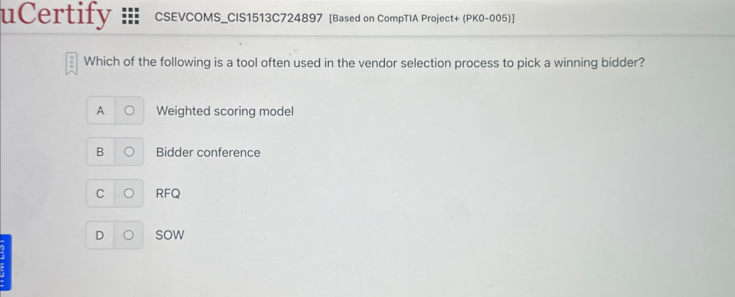 Solved uCertify :CSEVCOMS_CIS1513C724897 [Based on CompTIA | Chegg.com