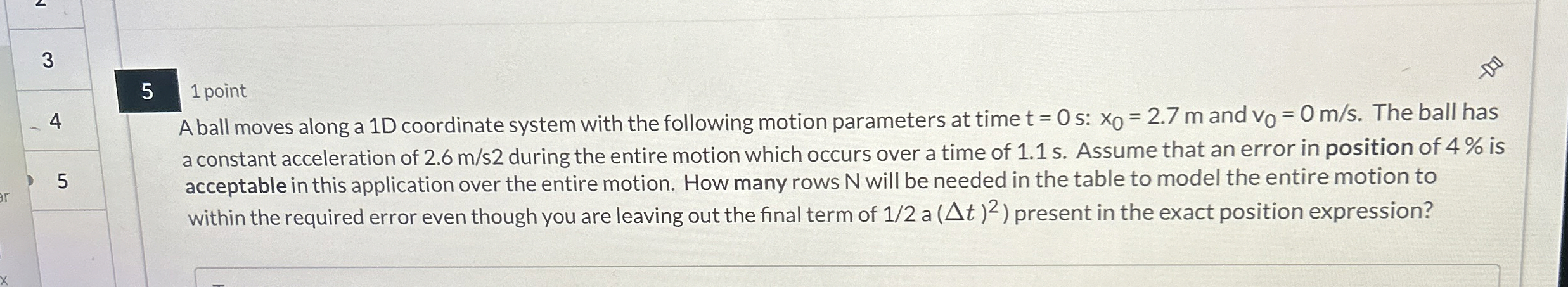 Solved 3451 ﻿pointA ball moves along a 1D coordinate system | Chegg.com