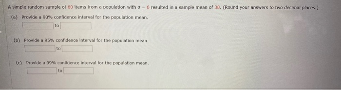 Solved A simple random sample of 60 items from a population | Chegg.com