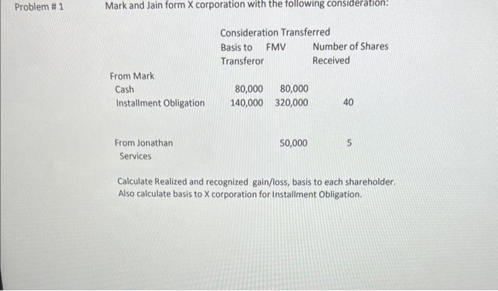 Solved Calculate Realized and recognized gain/loss, basis to | Chegg.com