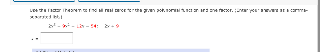 Use the Factor Theorem to find all real zeros for the | Chegg.com