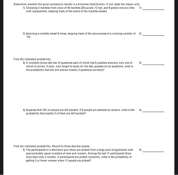 Solved Determine whether the given procedure results in a | Chegg.com