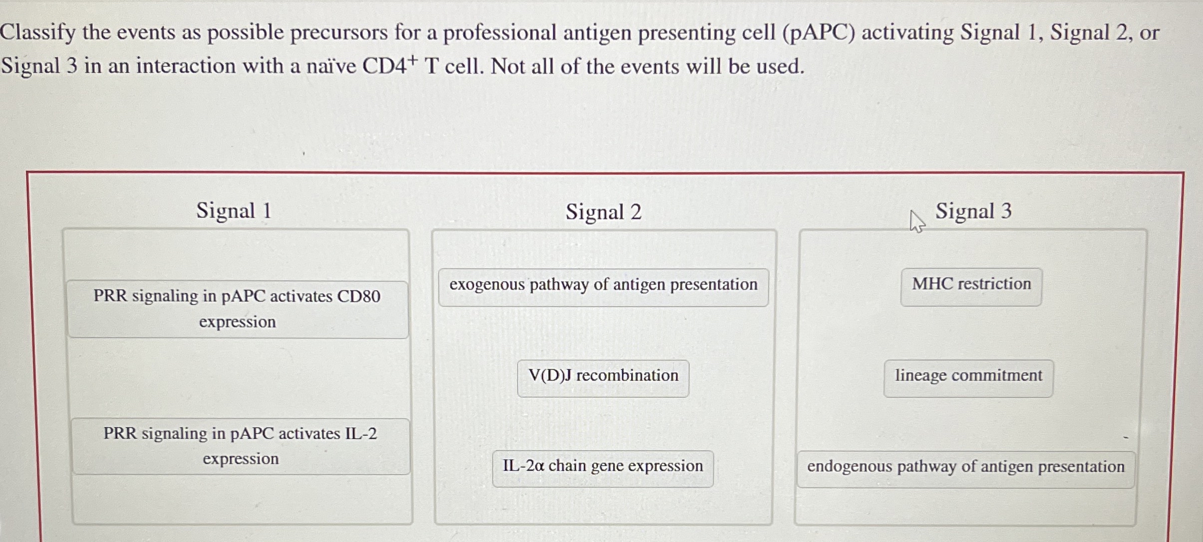 Solved PLEASE USE WORD BANK: Classify the events as possible | Chegg.com