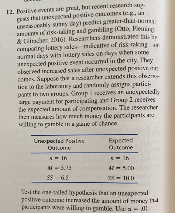 Solved 12. Positive events are great, but recent research | Chegg.com