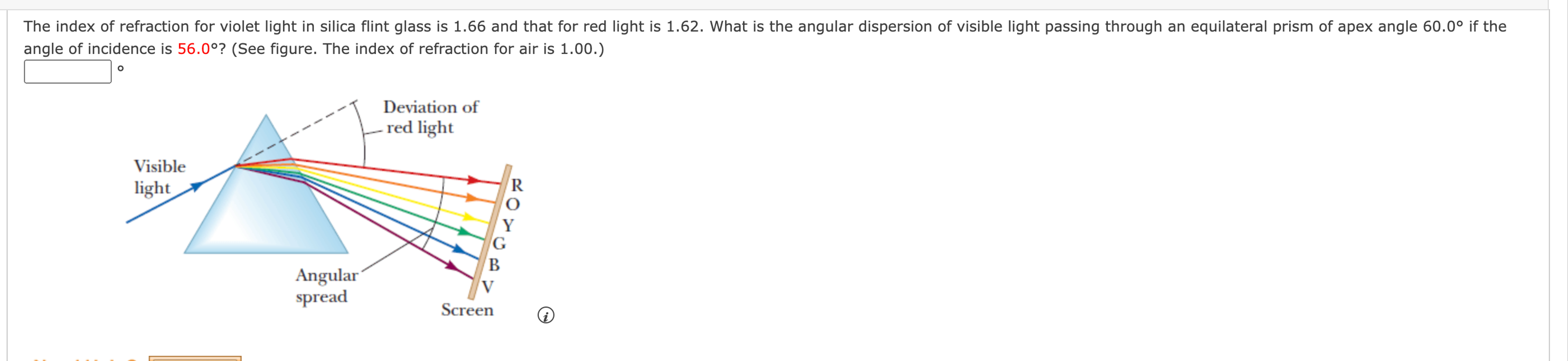Solved The index of refraction for violet light in silica | Chegg.com