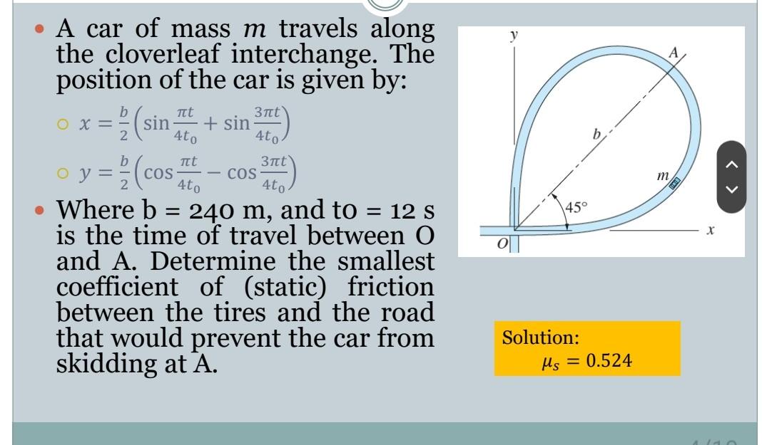 Solved A car of mass m travels along the cloverleaf | Chegg.com