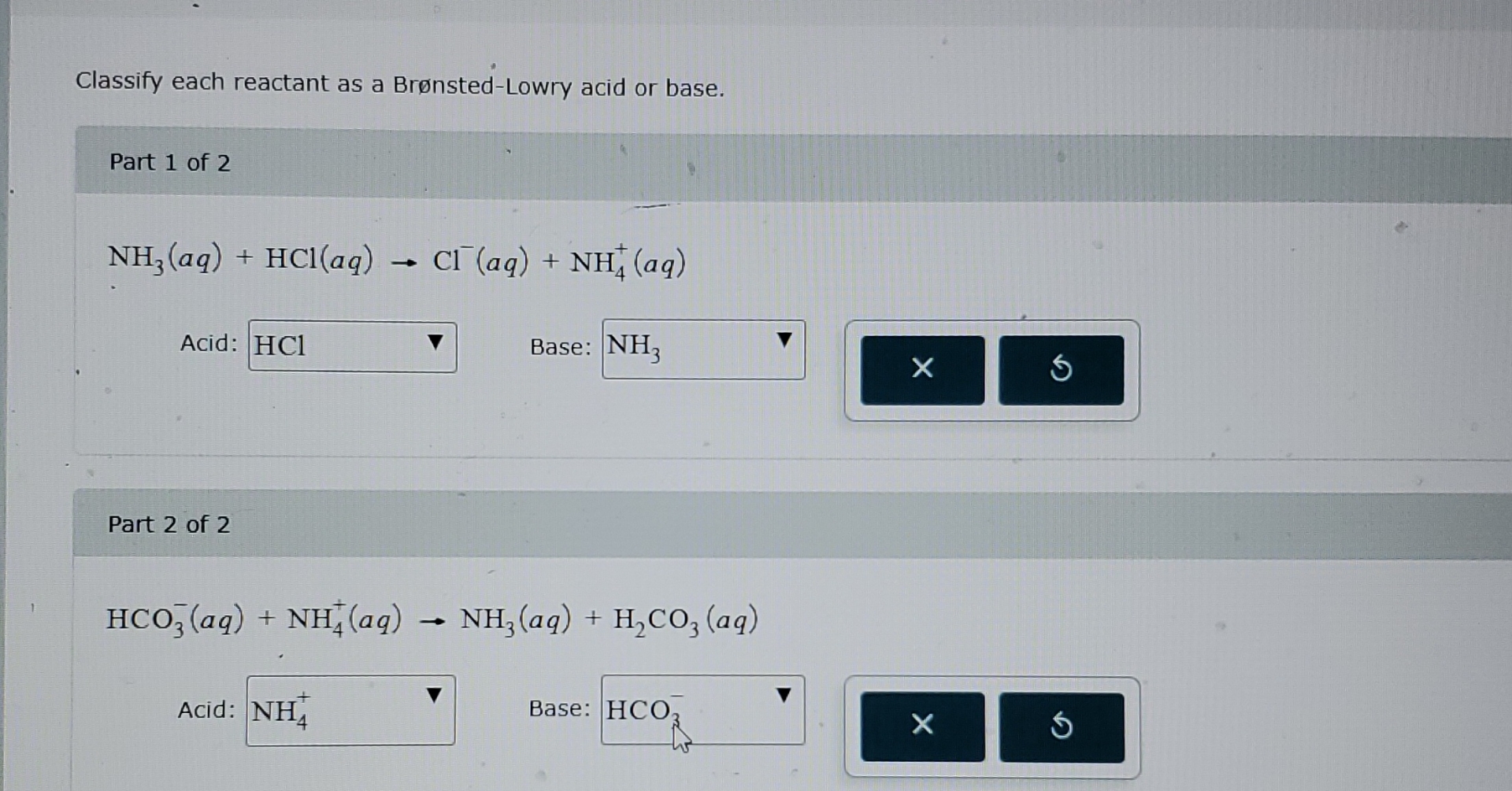 Solved Classify each reactant as a Brønsted-Lowry acid or | Chegg.com
