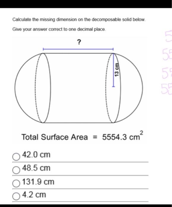 Solved Calculate the missing dimension on the decomposable | Chegg.com
