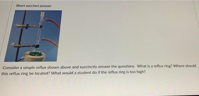 Solved Short succinct answer Consider a simple reflux shown | Chegg.com