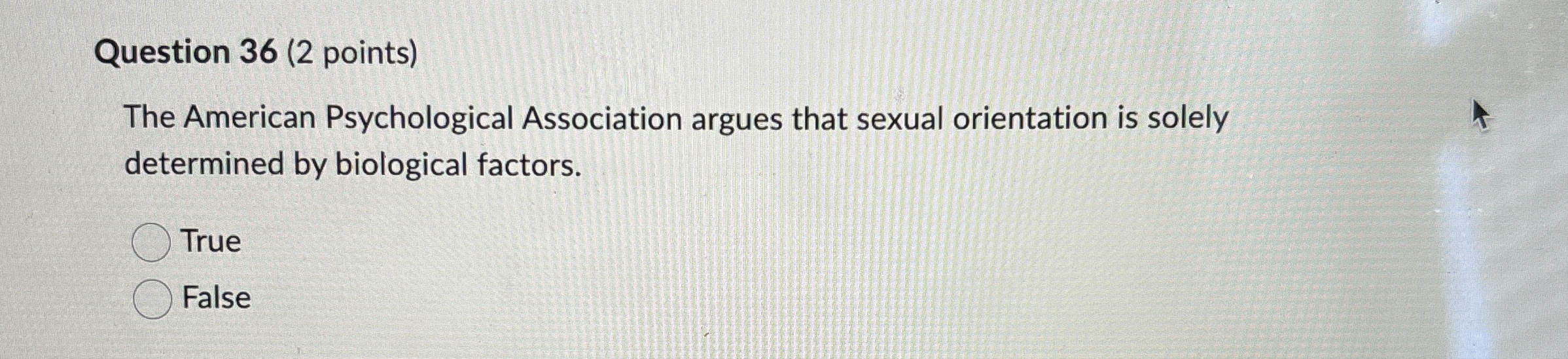 Question 36 (2 ﻿points)The American Psychological | Chegg.com