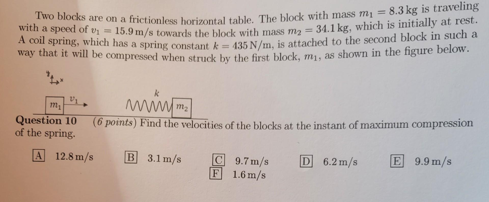Solved Two blocks are on a frictionless horizontal table. | Chegg.com
