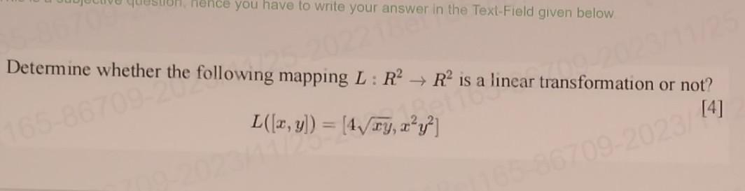 Solved Determine whether the following mapping L:R2→R2 is a | Chegg.com