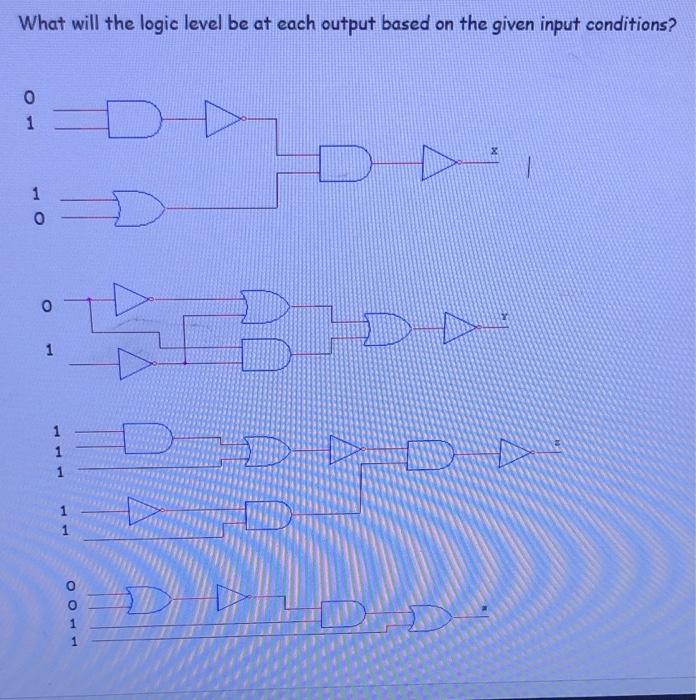 Solved What will the logic level be at each output based on | Chegg.com