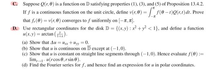 Solved 13.4.2. Properties of the Poisson Kernel. For 0≤r