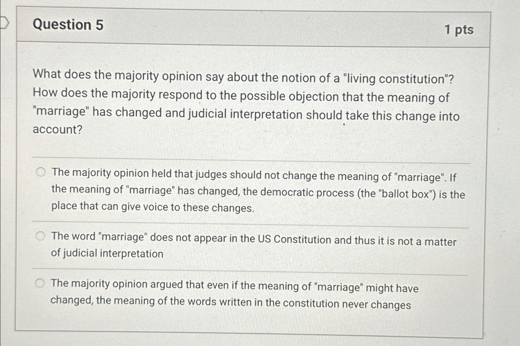 Solved Question 51ptsWhat does the majority opinion say | Chegg.com