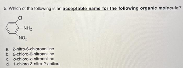 Solved 5. Which of the following is an acceptable name for | Chegg.com