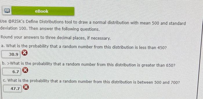 Solved Use @RISK's Define Distributions tool to draw a | Chegg.com