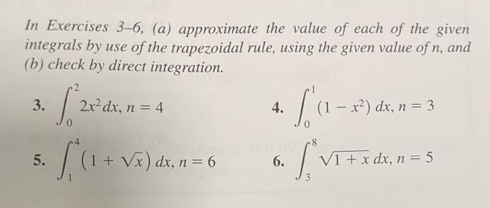 Solved In Exercises 3-6, (a) approximate the value of each | Chegg.com