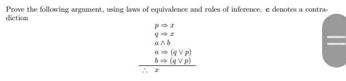 Solved Prove the following argument, using laws of | Chegg.com