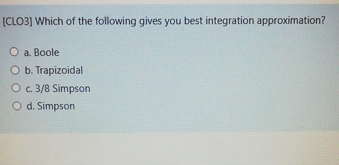 Solved [CLO3] Which of the following gives you best | Chegg.com