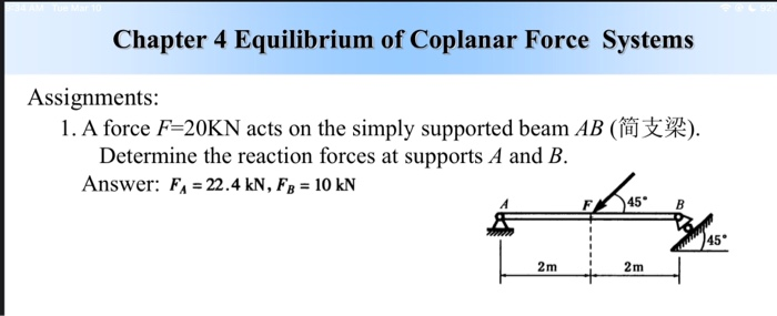 Solved Chapter 4 Equilibrium of Coplanar Force Systems ). | Chegg.com
