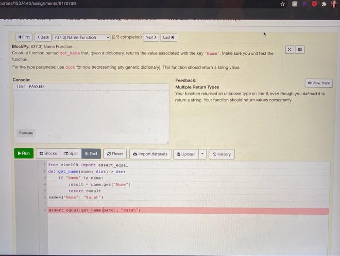 Solved ourse/1537446/assignments/8170789 First X Block Py: | Chegg.com