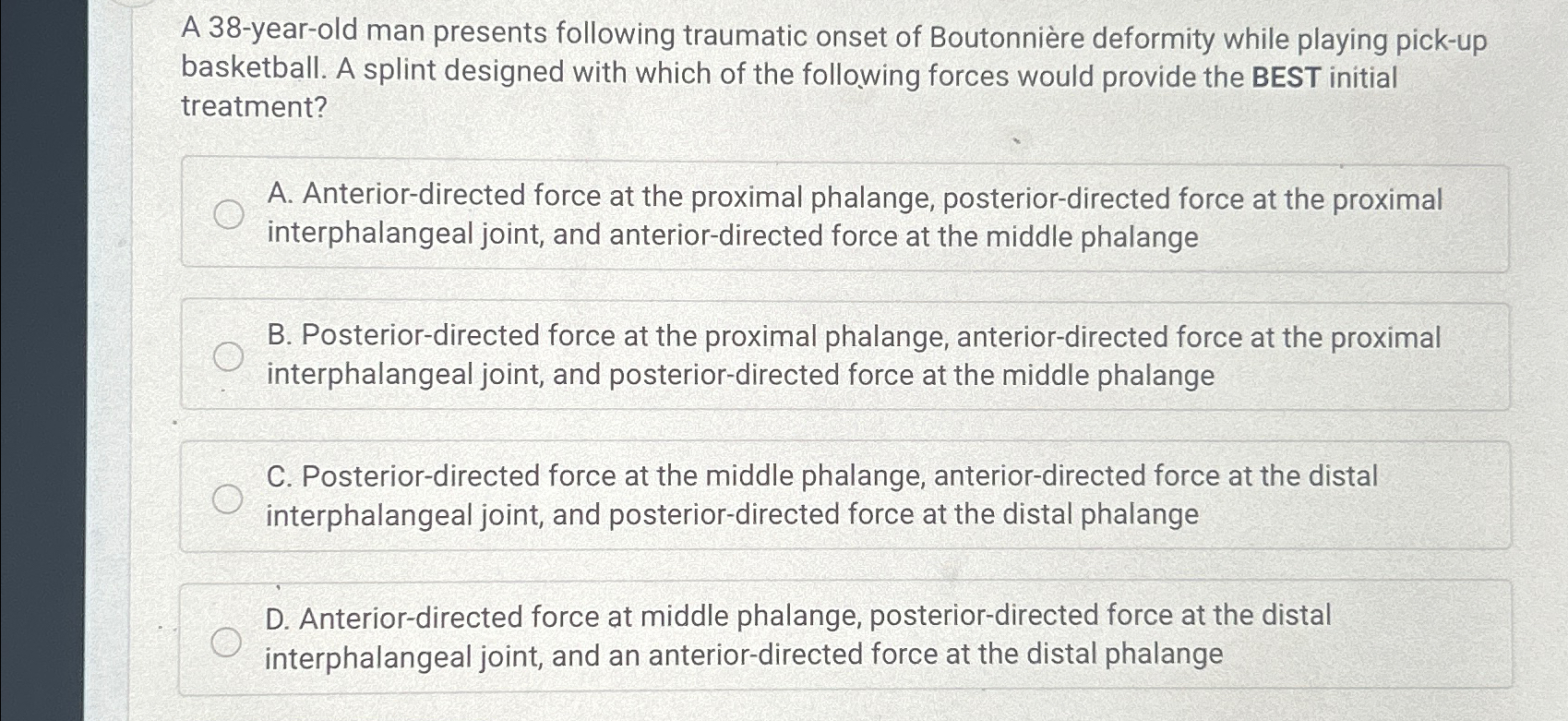 Solved A 38-year-old man presents following traumatic onset | Chegg.com
