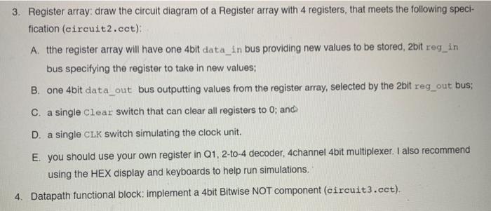 3. Register array: draw the circuit diagram of a | Chegg.com