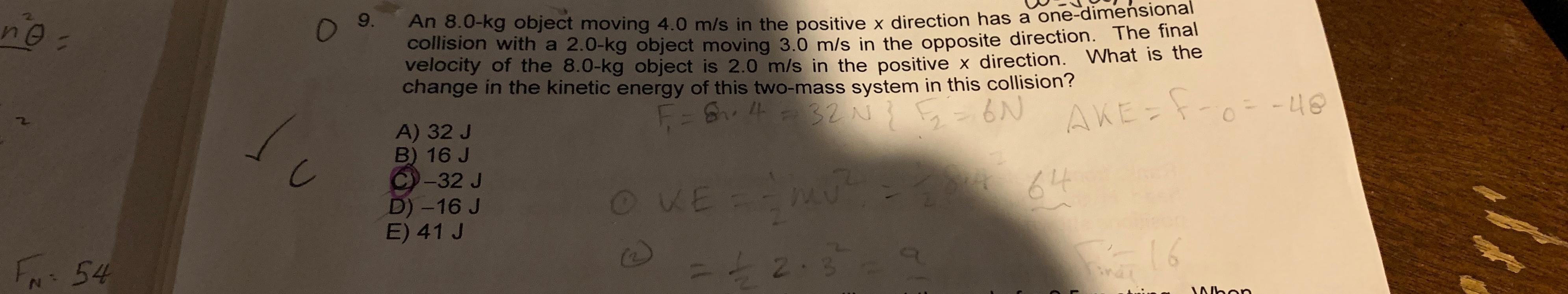 Solved An 8 0 Kg ﻿object Moving 4 0ms ﻿in The Positive X