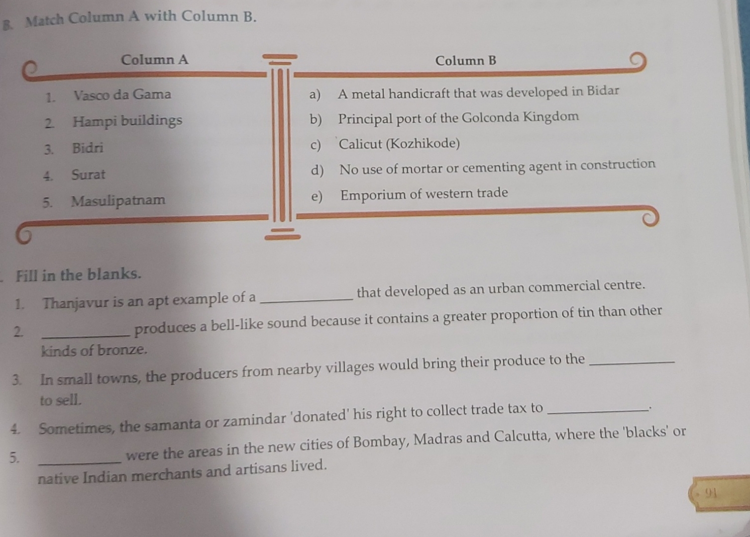 Solved B. ﻿Match Column A with Column B.Column AColumn | Chegg.com