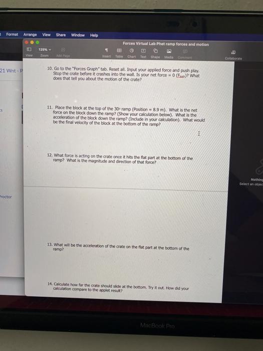 Solved 125% 10 Forces Virtual Lab Phet ramp forces and | Chegg.com