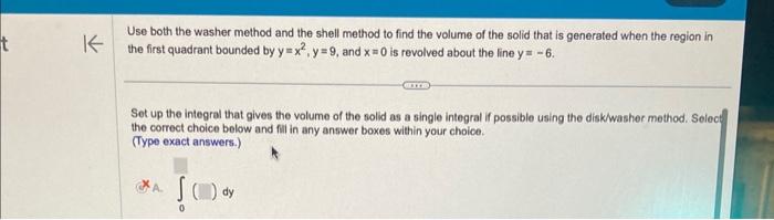 Solved Use both the washer method and the shell method to | Chegg.com