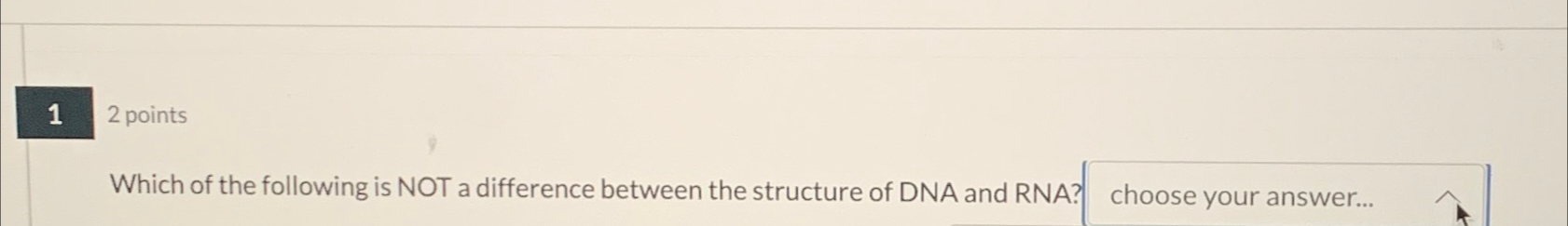 Solved 12 ﻿pointsWhich of the following is NOT a difference | Chegg.com