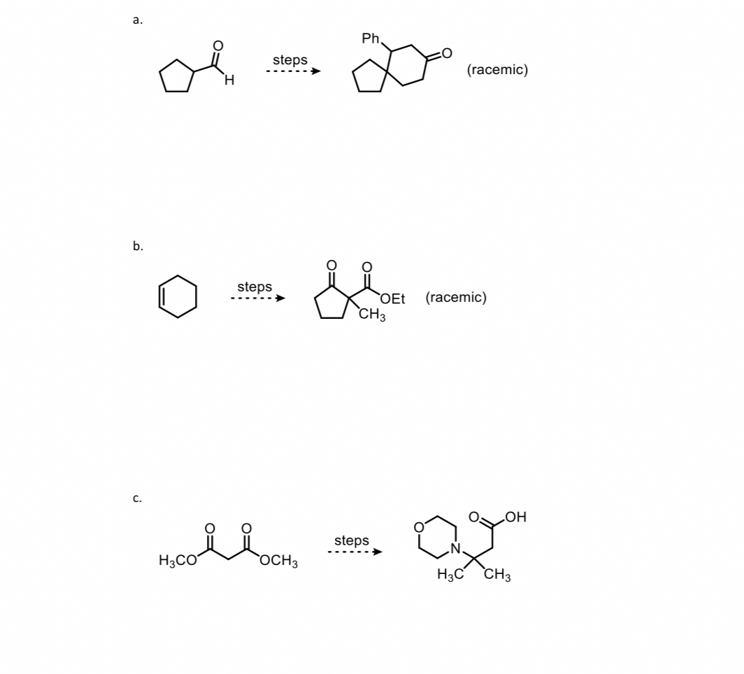 Solved by an EXPERT Draw three step synthesis with product of each step ...