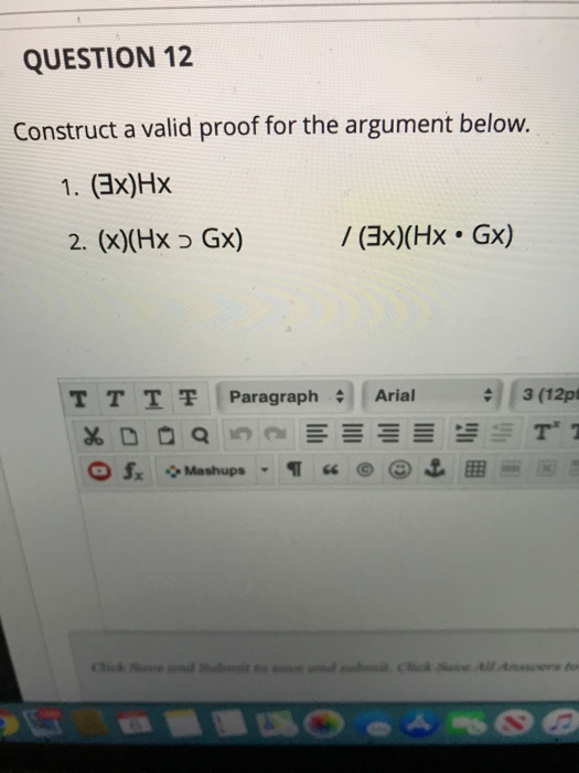Solved Construct a valid proof for the argument | Chegg.com