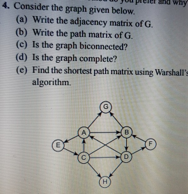 er and why 4. Consider the graph given below. (a) | Chegg.com