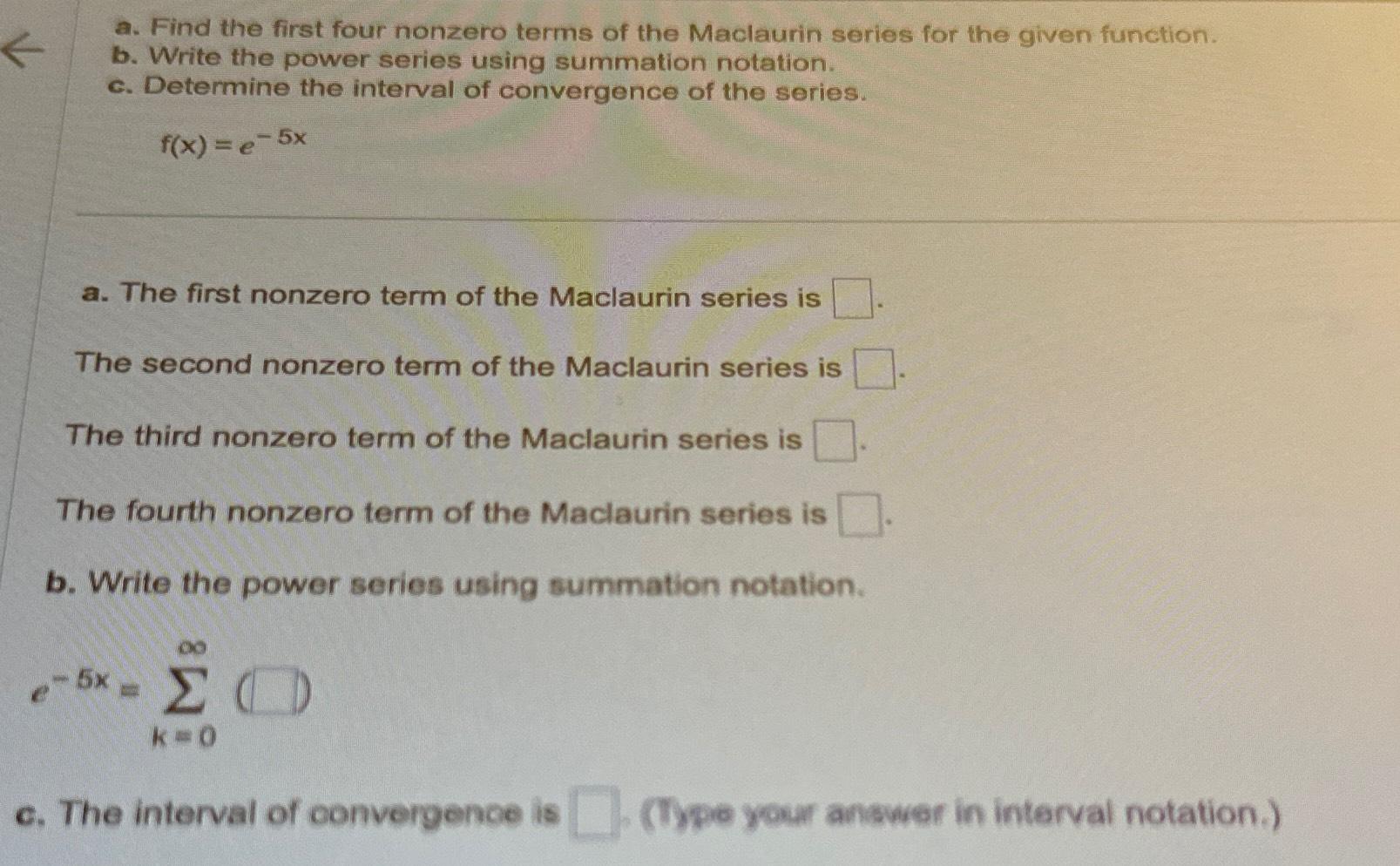 Solved a. ﻿Find the first four nonzero terms of the | Chegg.com