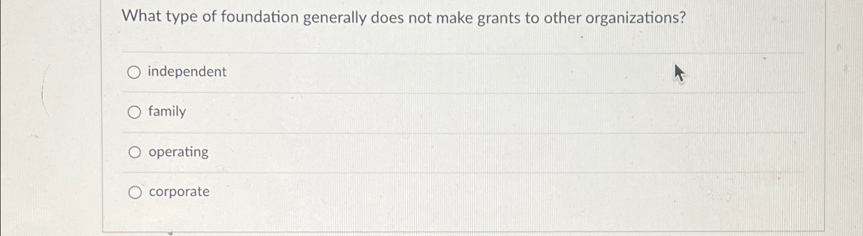 Solved What type of foundation generally does not make | Chegg.com