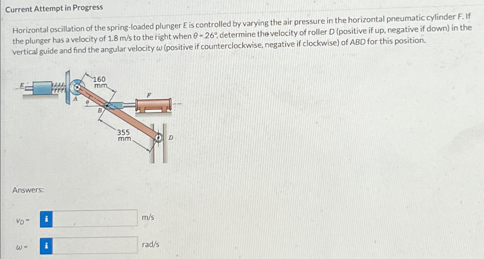 Solved Current Attempt in ProgressHorizontal oscillation of | Chegg.com