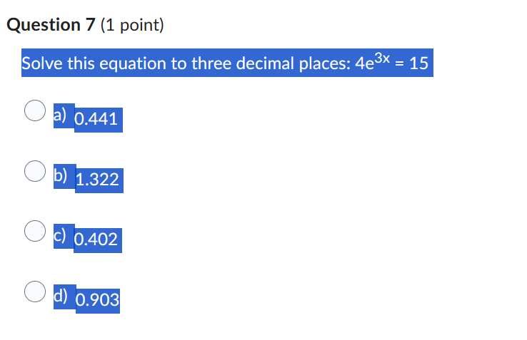 Solved Question 7 1 ﻿pointsolve This Equation To Three 4300
