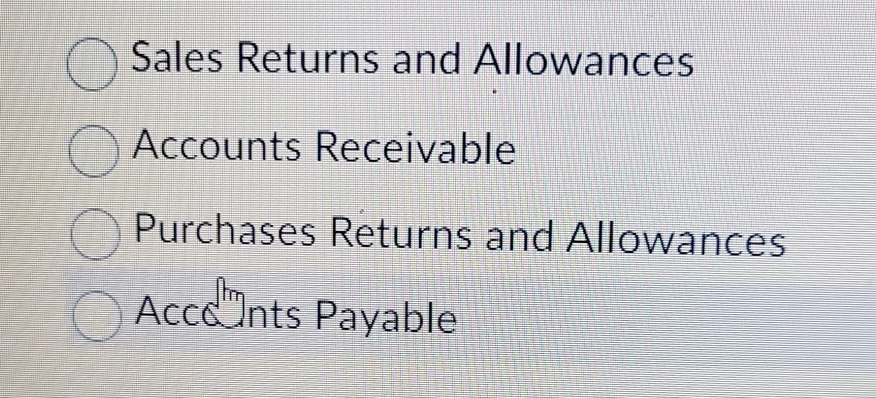 Solved Sales Returns and Allowances Accounts Receivable | Chegg.com
