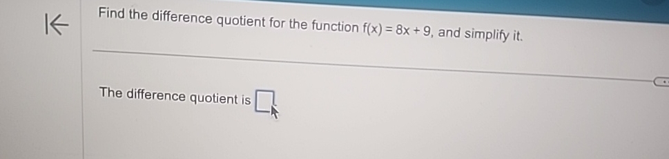 Solved Find the difference quotient for the function | Chegg.com