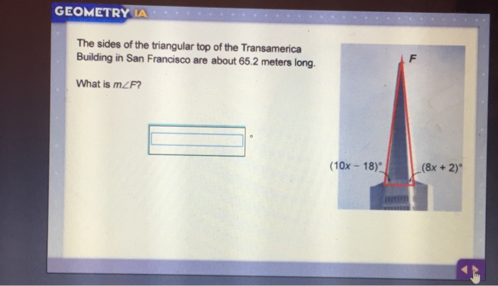 Solved GEOMETRY IA The sides of the triangular top of the | Chegg.com