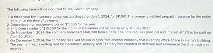 Solved Journal entry worksheet A three-year fire insurance | Chegg.com