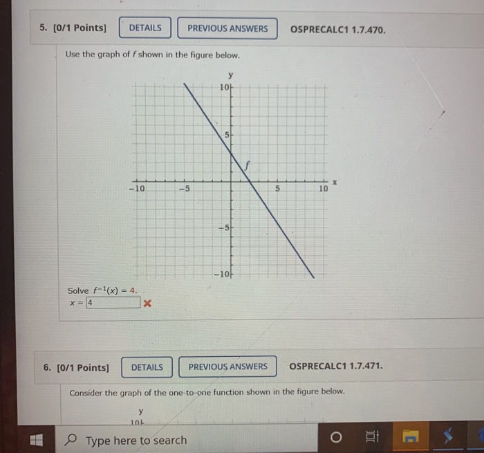 Solved 5. [0/1 Points] DETAILS PREVIOUS ANSWERS OSPRECALC1 | Chegg.com