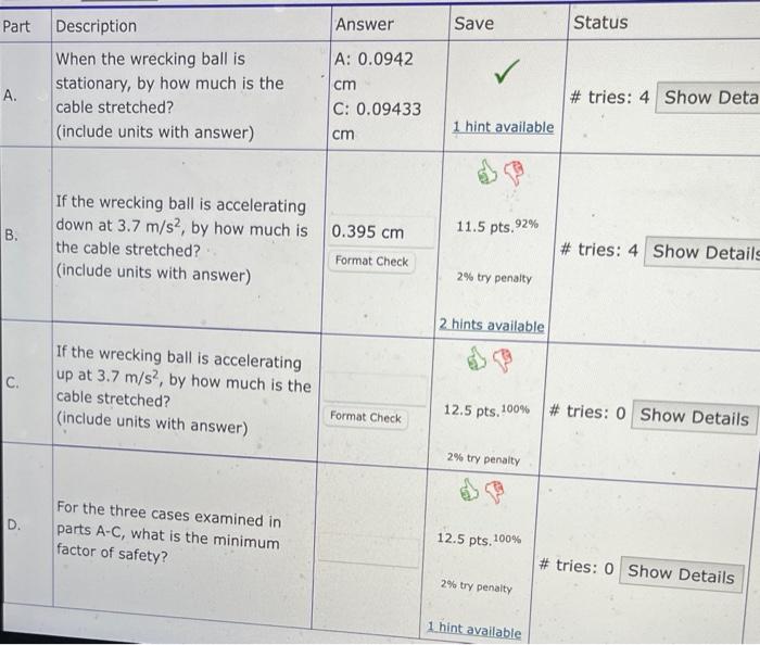 Solved A crane is ifting a wrecking ball supported by a 21 | Chegg.com