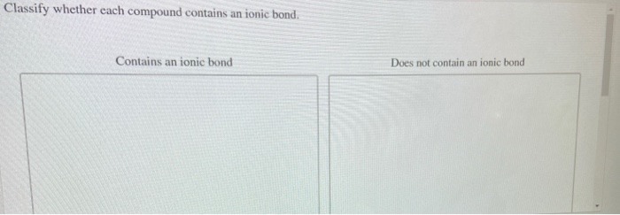 Solved Classify whether each compound contains an ionic | Chegg.com