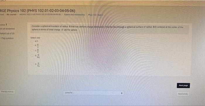 Solved wohere in tems af todil charge of 20 the aphere | Chegg.com